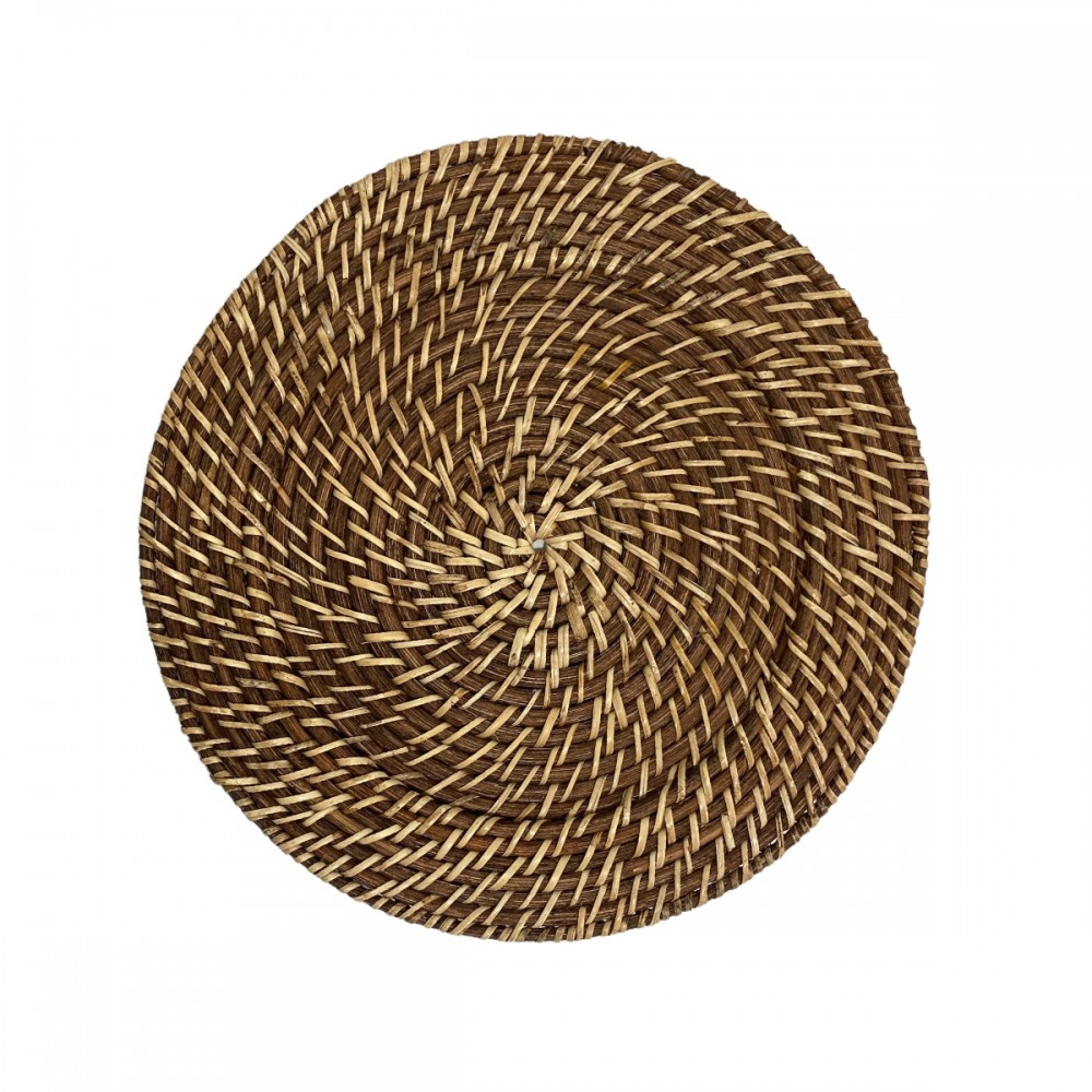 SOUSPLAT REDONDO RATTAN MOCHA 32 CM 70% BAMBU 30% RATTAN