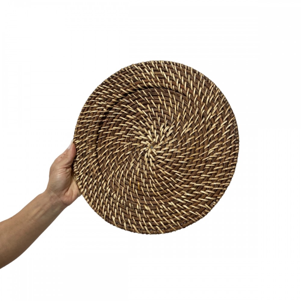 SOUSPLAT REDONDO RATTAN MOCHA 32 CM 70% BAMBU 30% RATTAN