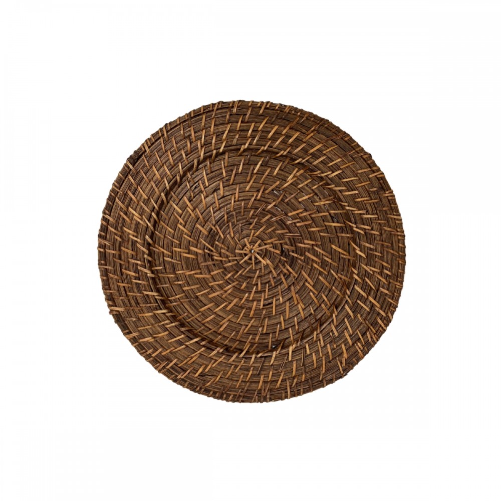 SOUSPLAT REDONDO RATTAN CHOCOLATE 35 CM 70% BAMBU 30% RATTAN